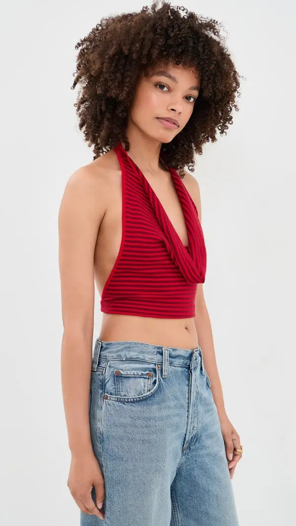 Frankies Bikinis Briar Cloud Knit Halter Top