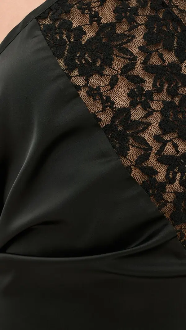Lioness Amore Mini Dress With Lace Panels - Noir