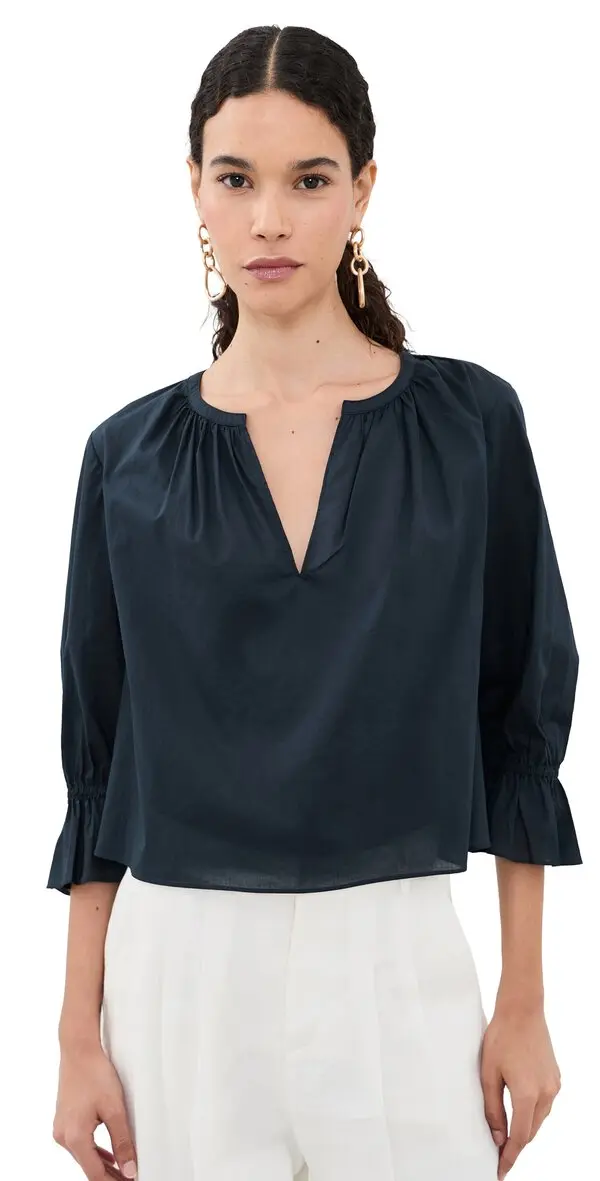 FRAME The Poet Blouse - Navy