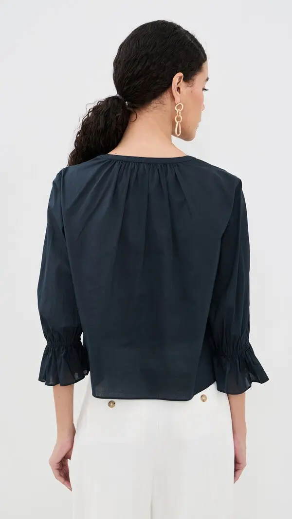 FRAME The Poet Blouse - Navy