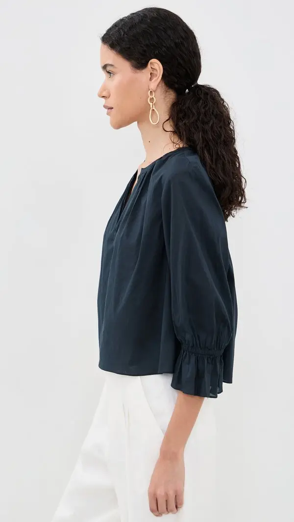 FRAME The Poet Blouse - Navy