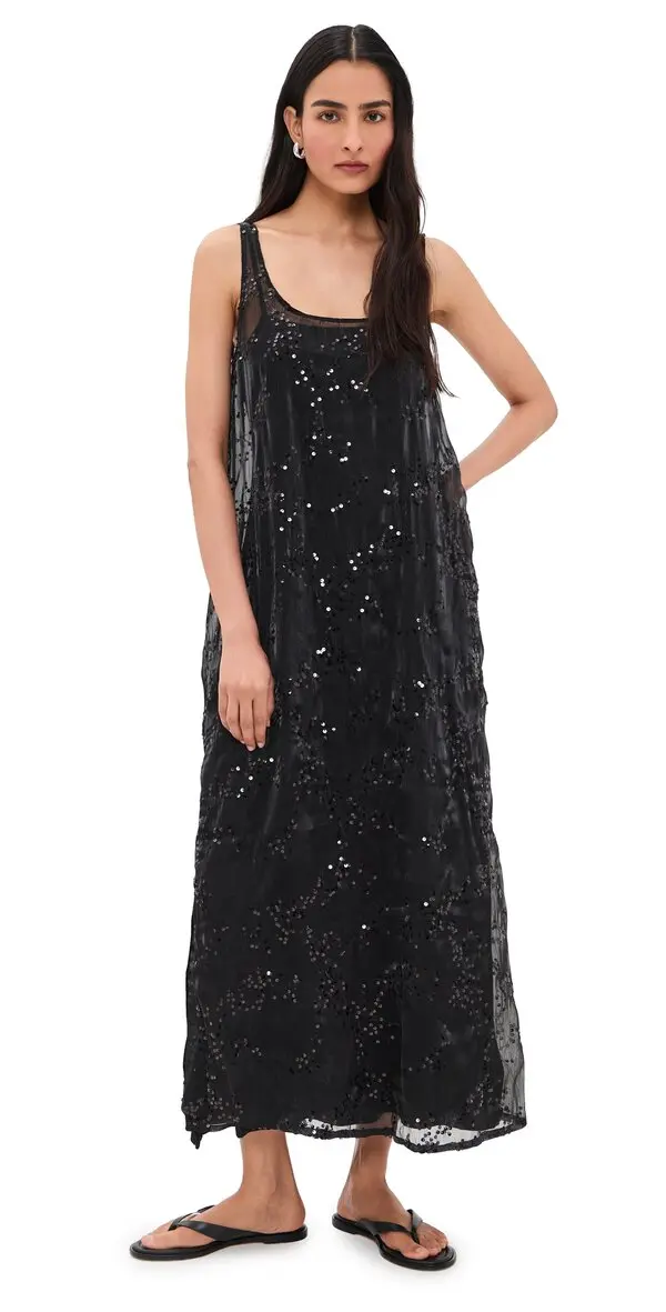 VRG GRL Neve Sequin Midi Dress - Black