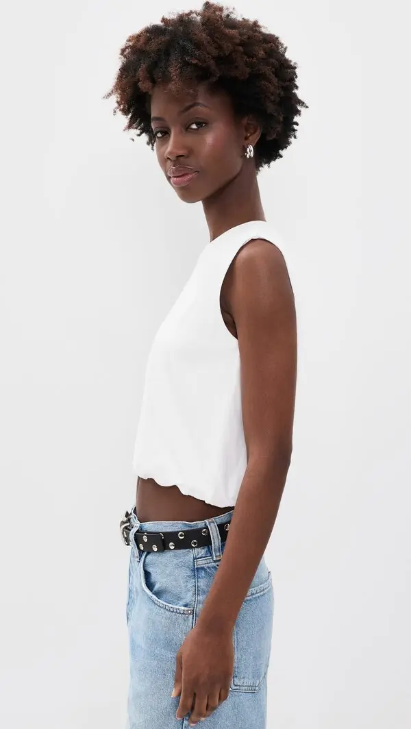 Rag & Bone Mica Bubble Top Sleeveless Crewneck