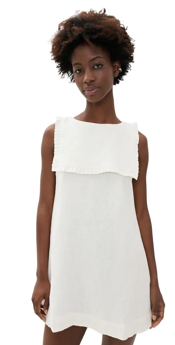 VRG GRL Agnes Linen Mini Dress - White