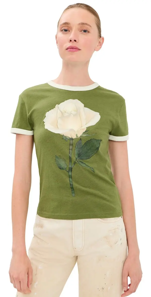 Acne Studios Rose Tee - Green/white