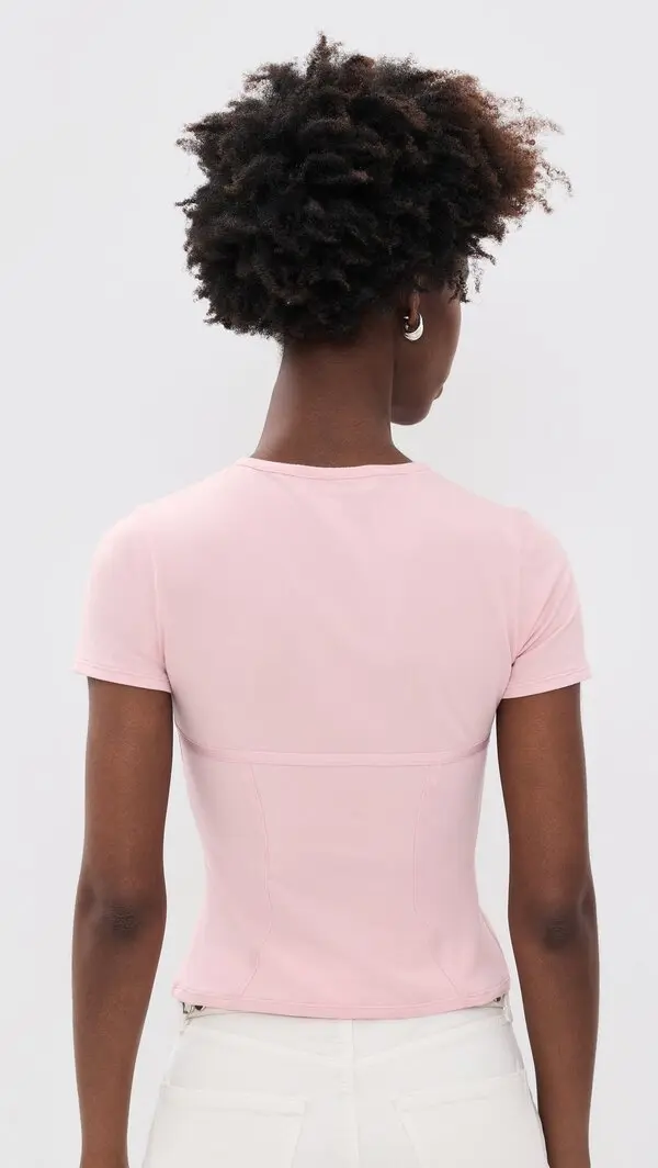 FLEUR DU MAL Organic Cotton T-shirt With Corset Detailing