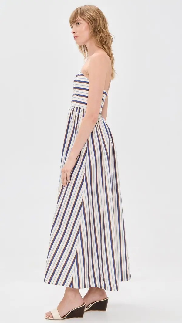 VRG GRL Sylvie Midi Dress With Stripes