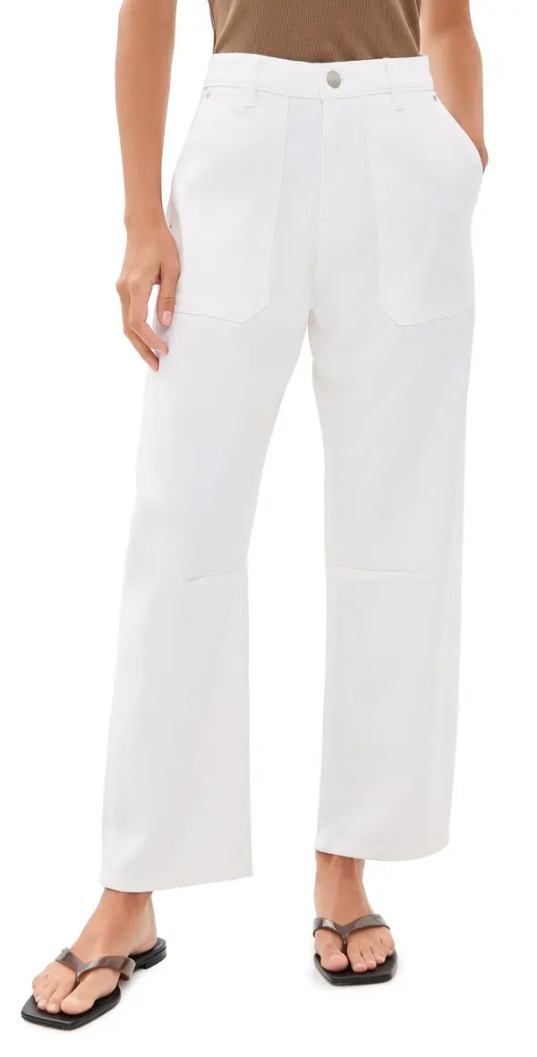 DL1961 Bilie High Rise Easy Barrel Pants - White (dl Twill)