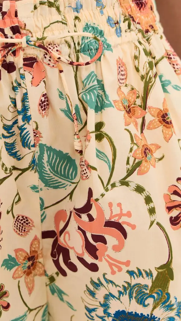 Ulla Johnson Marnie Cotton Floral Print Shorts - Abalone
