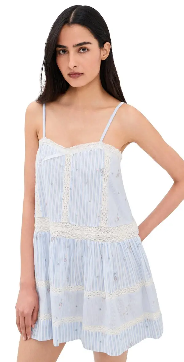 LoveShackFancy Vionett Dress - Sky Mist