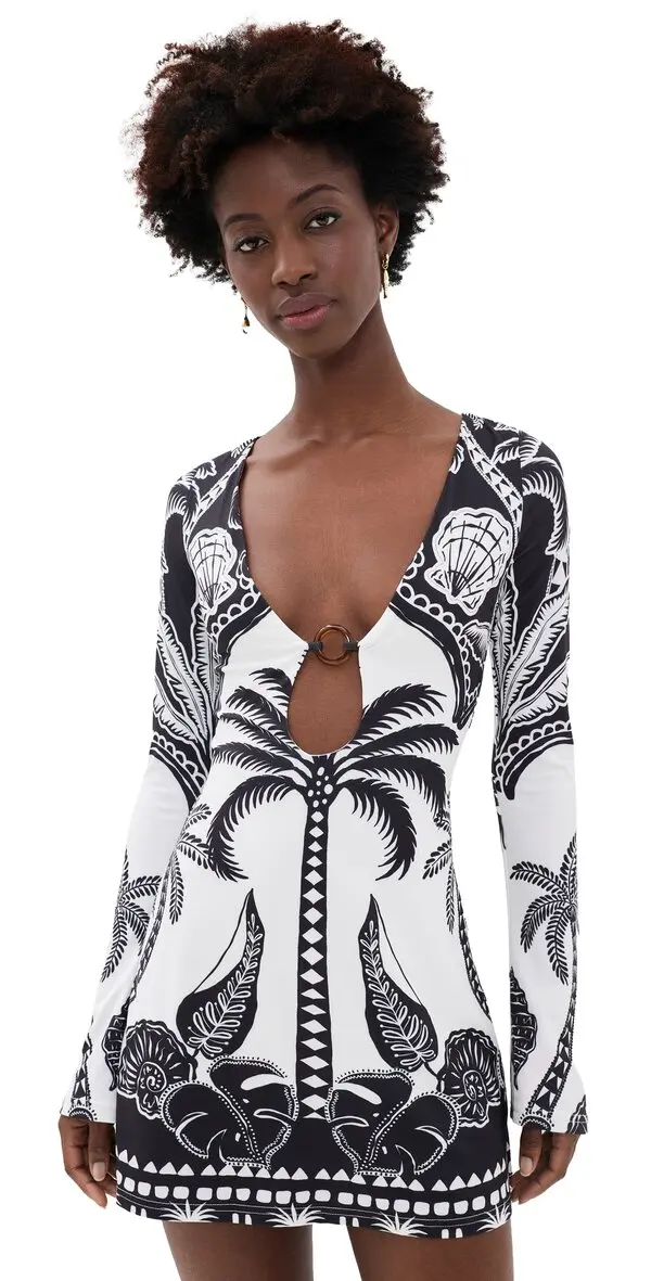 SEVEN WONDERS Eternity Sleeved Mini Dress - Kaden Black/white