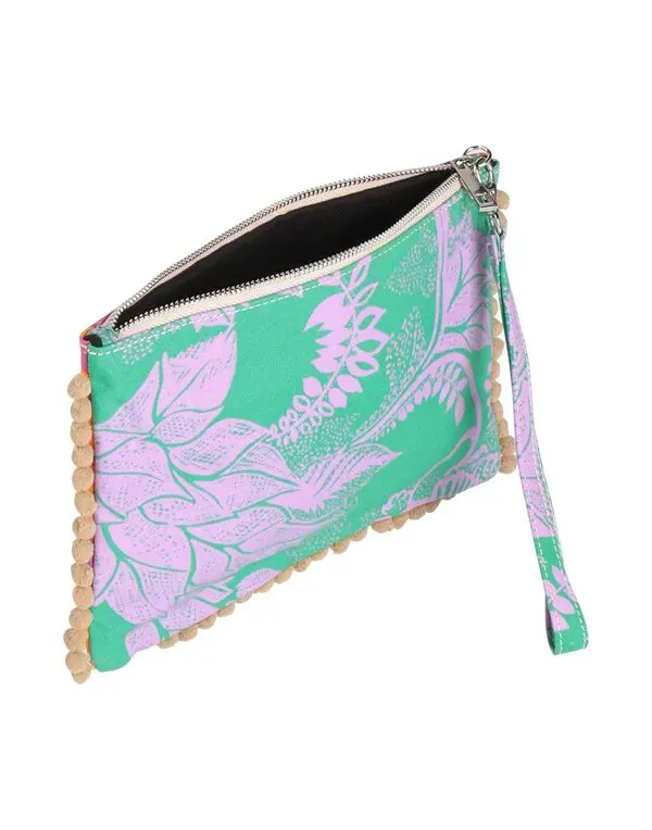 MISS BIKINI LUXE Cotton Floral Print Clutch With Top Handle