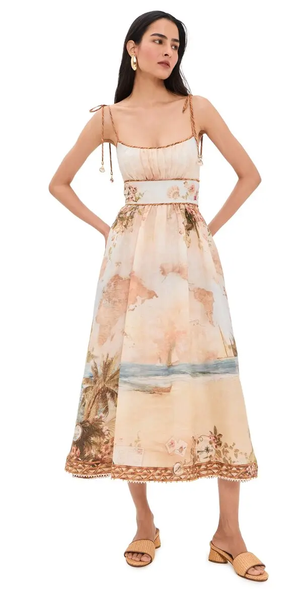 Zimmermann Mahon Picnic Dress - Island Map Blue