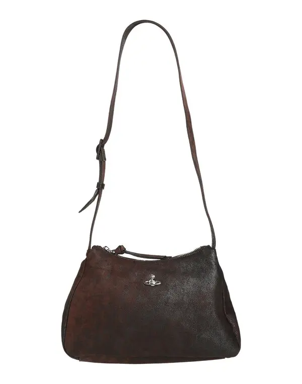 VIVIENNE WESTWOOD Chocolate Leather Shoulder Bag - Brown