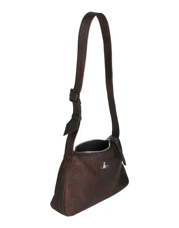 VIVIENNE WESTWOOD Chocolate Leather Shoulder Bag - Brown