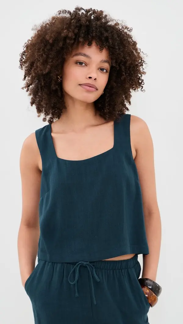 Z Supply Charli Cropped Linen Tank