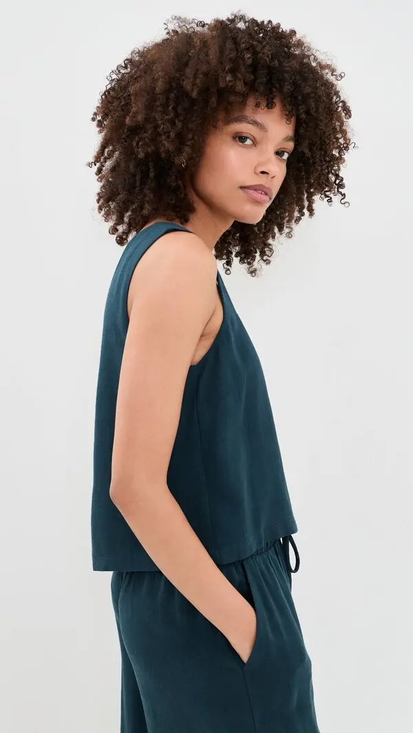 Z Supply Charli Cropped Linen Tank