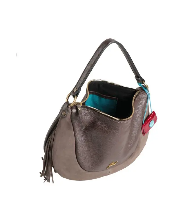 GABS Chocolate Calfskin Hobo Bag With Fringe Detail - Brown