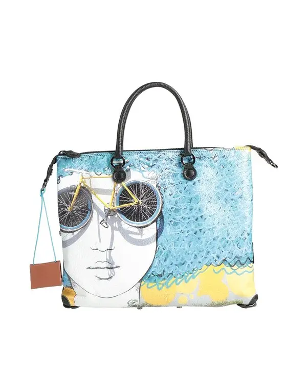GABS Shopper Bag In Pebbled Leather With Multicolor Print