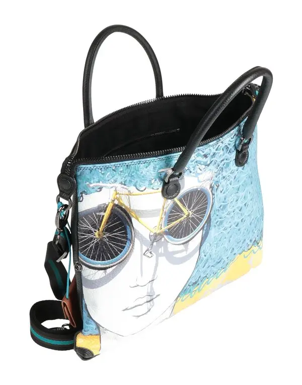 GABS Shopper Bag In Pebbled Leather With Multicolor Print