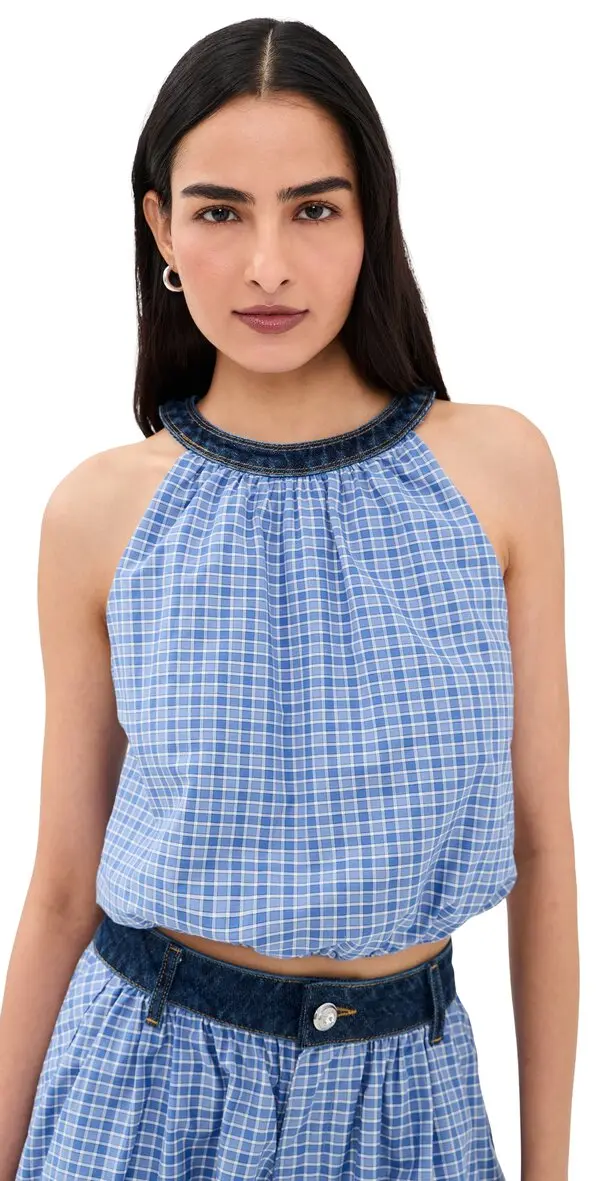 Cinq À Sept Cassidi Top - Bleu Crush/ultramarine Multi