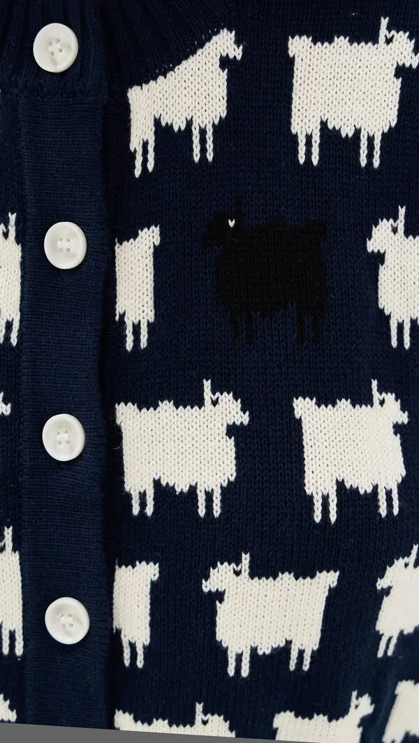 ROWING BLAZERS Cotton Cropped Sheep Cardigan