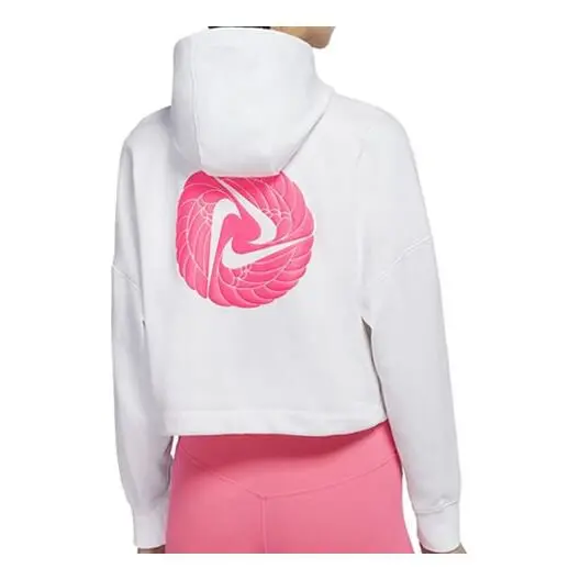 Nike Icon Clash Cropped Training Hoodie - White/pink