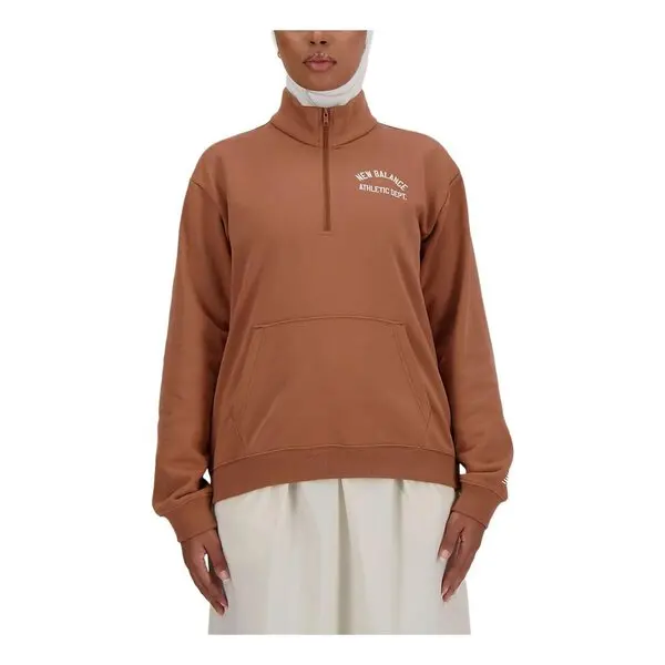 NEW BALANCE Sportswear Quarter Zip Top - Brown
