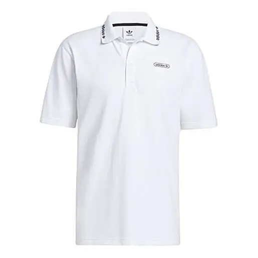 Adidas Originals Logo Athleisure Casual Sports Short Sleeve Polo Shirt - White