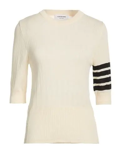 Thom Browne Cotton And Silk Knit Sweater - Ivory