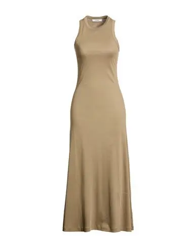 IVY OAK Maxi Dress Khaki Size Organic Cotton - Beige