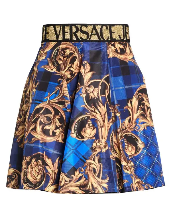 Versace Pleated Metallic Print Mini Skirt