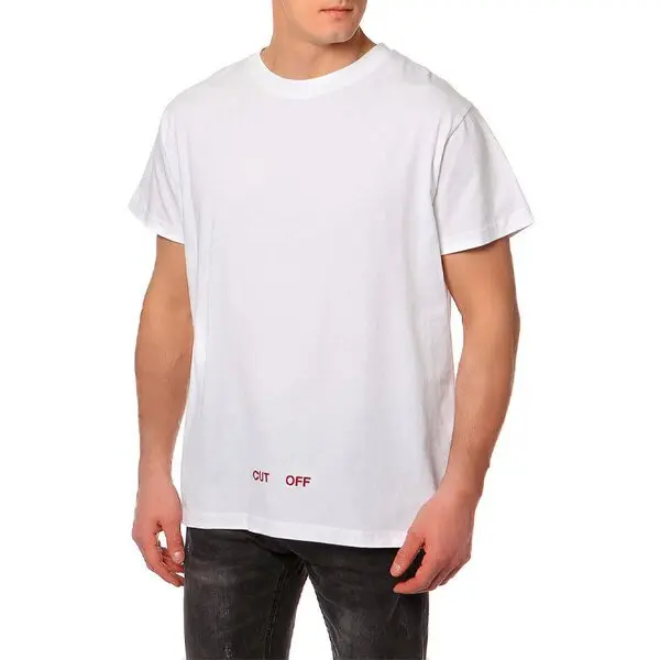 Off-White Short Sleeve T-shirt With Back Logo Detail - White