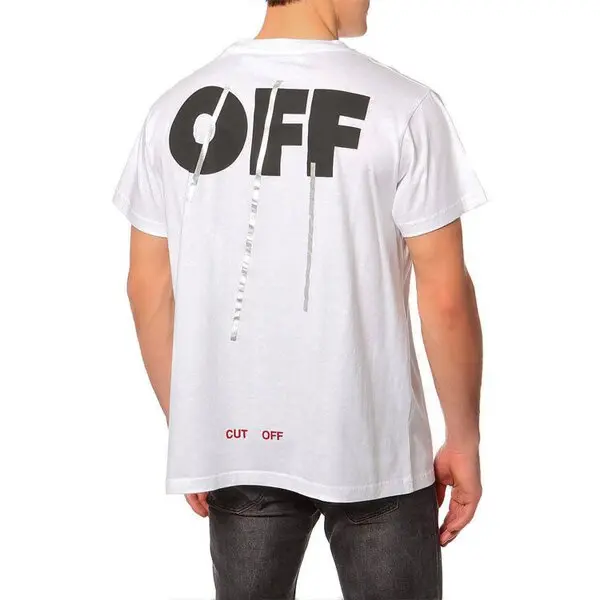 Off-White Short Sleeve T-shirt With Back Logo Detail - White