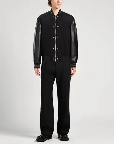 Versace Denim Bomber Jacket With Faux Leather Sleeves