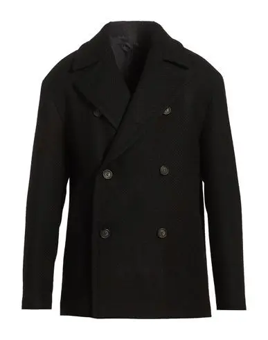 LANEUS Coat Size Virgin Wool, Polyamide - Black