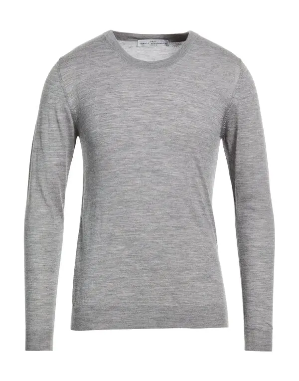 DANIELE ALESSANDRINI Merino Wool Crewneck Sweater - Grey