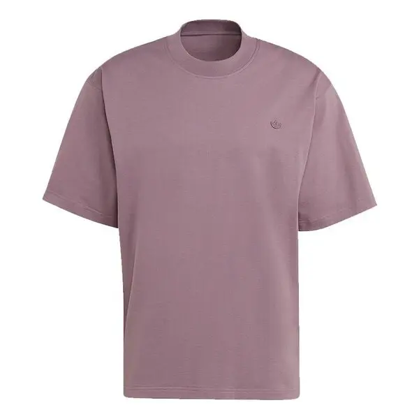 Adidas Originals C Tee Solid Color Small Label Loose Sports Short Sleeve Light Purple T-shirt - Default Color