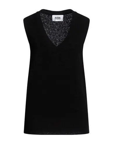 Alpha Studio Sweater Size Virgin Wool, Polyamide, Merino Wool - Black