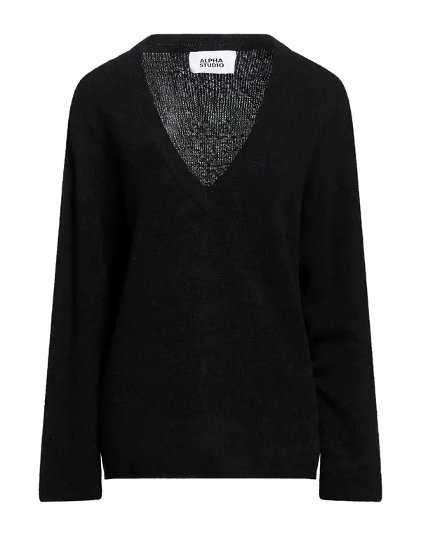 Alpha Studio V-neck Virgin Wool, Polyamide, And Merino Wool Sweater