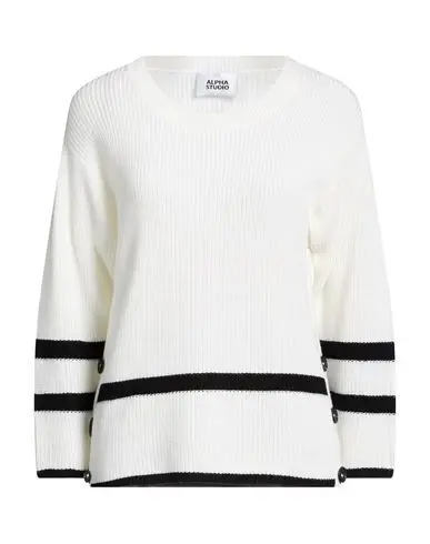 Alpha Studio Sweater Size Merino Wool - White