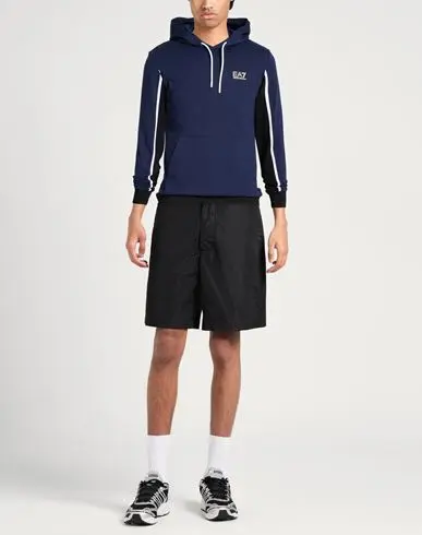 EA7 Cotton Terry Hoodie With Side Seam Stripes