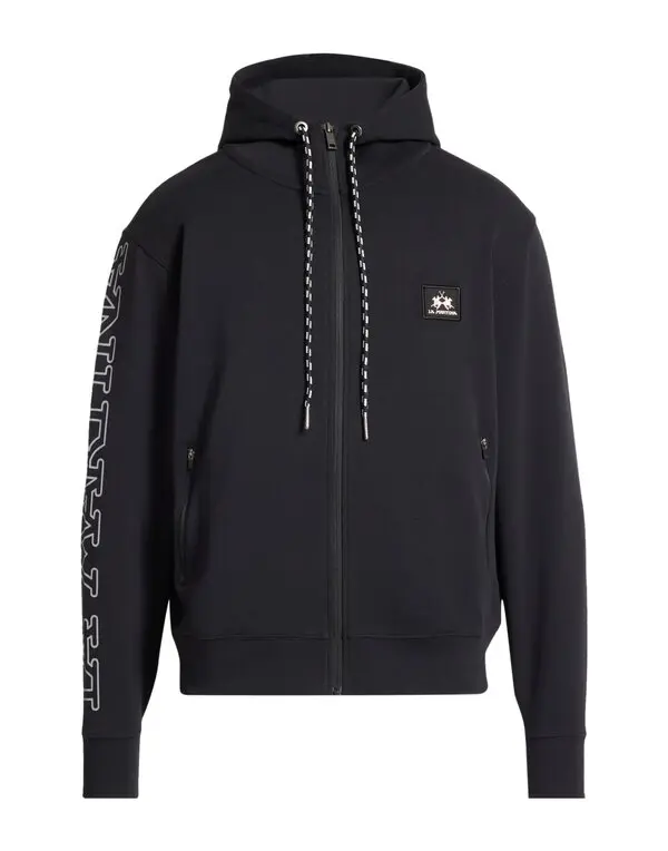 LA MARTINA Zip-up Hooded Sweatshirt With Printed Logo Detail