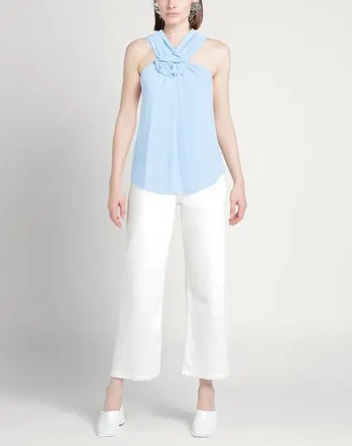 COMPAGNIA ITALIANA Sleeveless Crepe Top With Floral Appliqu