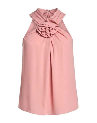 COMPAGNIA ITALIANA Sleeveless Crepe Top With Floral Appliqués - Pink