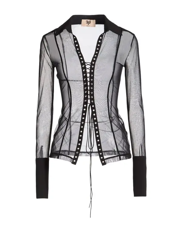 ANIYE BY Sheer Tulle Long Sleeve Shirt