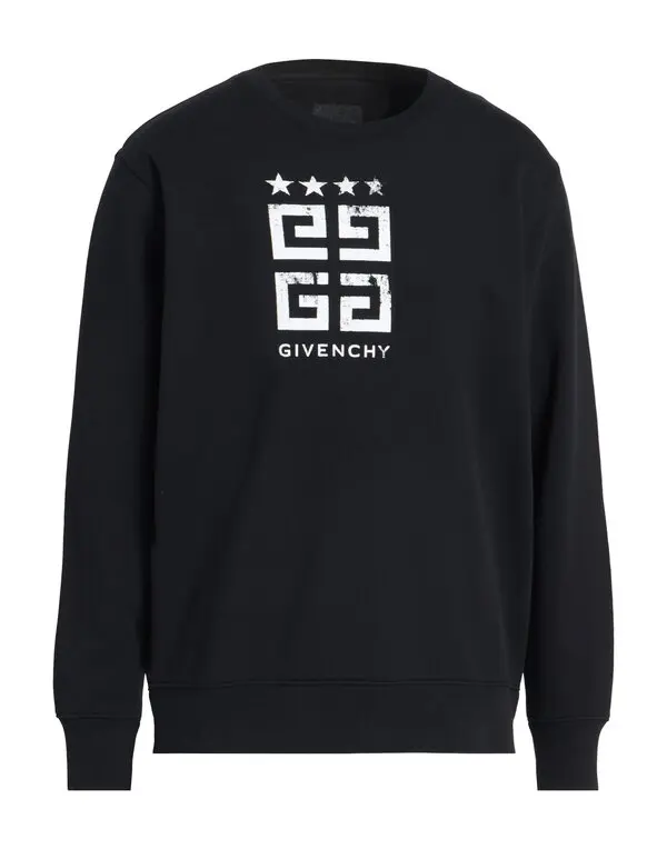 Givenchy Cotton Crewneck Sweatshirt With Logo Print - Black