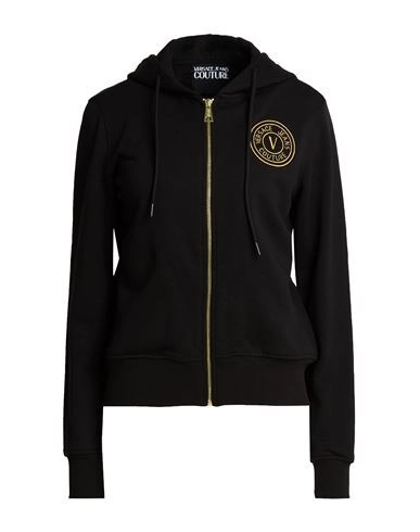 Versace Cotton Terry Zip Up Hoodie - Black
