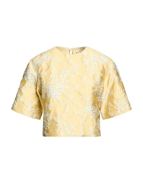 Paul & Joe Marigold Brocade Floral-print Cropped Top