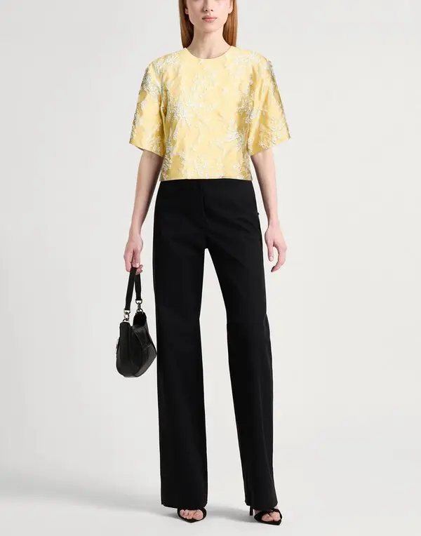 Paul & Joe Marigold Brocade Floral-print Cropped Top
